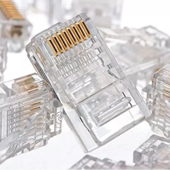 Conector Macho Rj45 Cat5e -- Pacote C/ 10 Unidades | Shopee Brasil