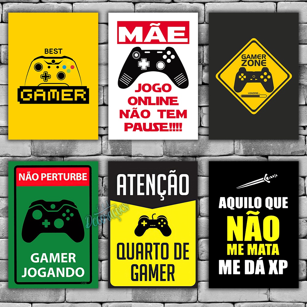 Placas Decorativas Quadros Gamers 01 a 15 - Jogos Game Video Game ...