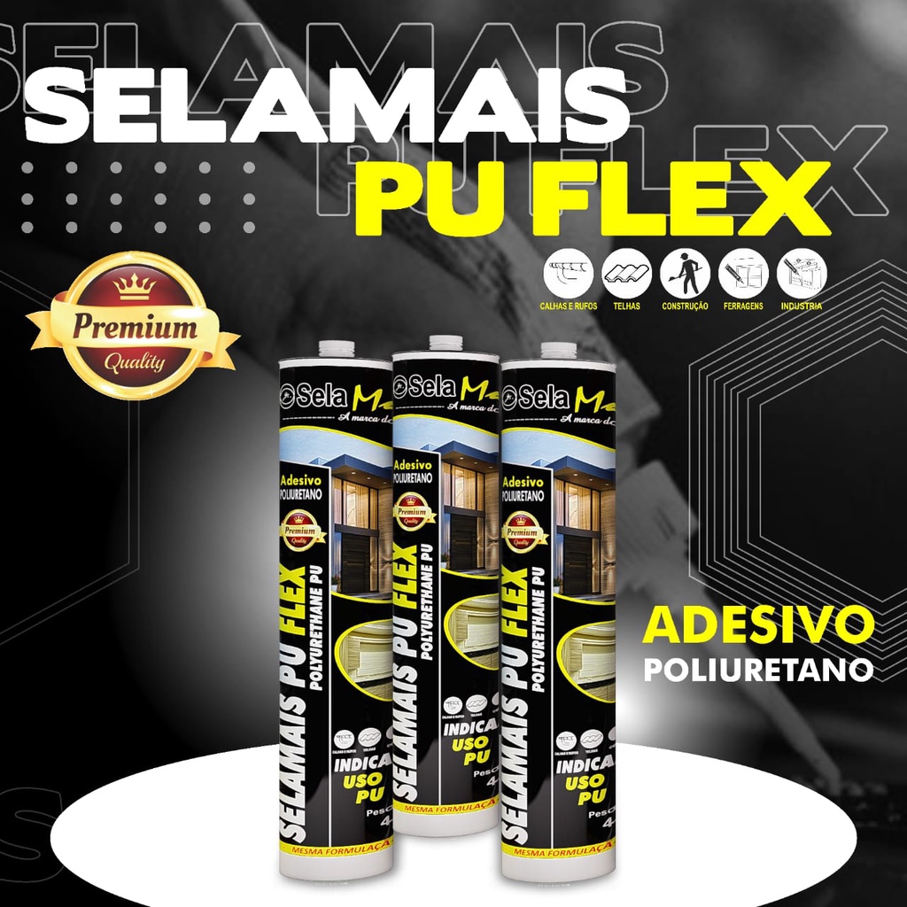 Cola PU 40 Selante Alta Performance Adesivo Colante Calha Cinza ...