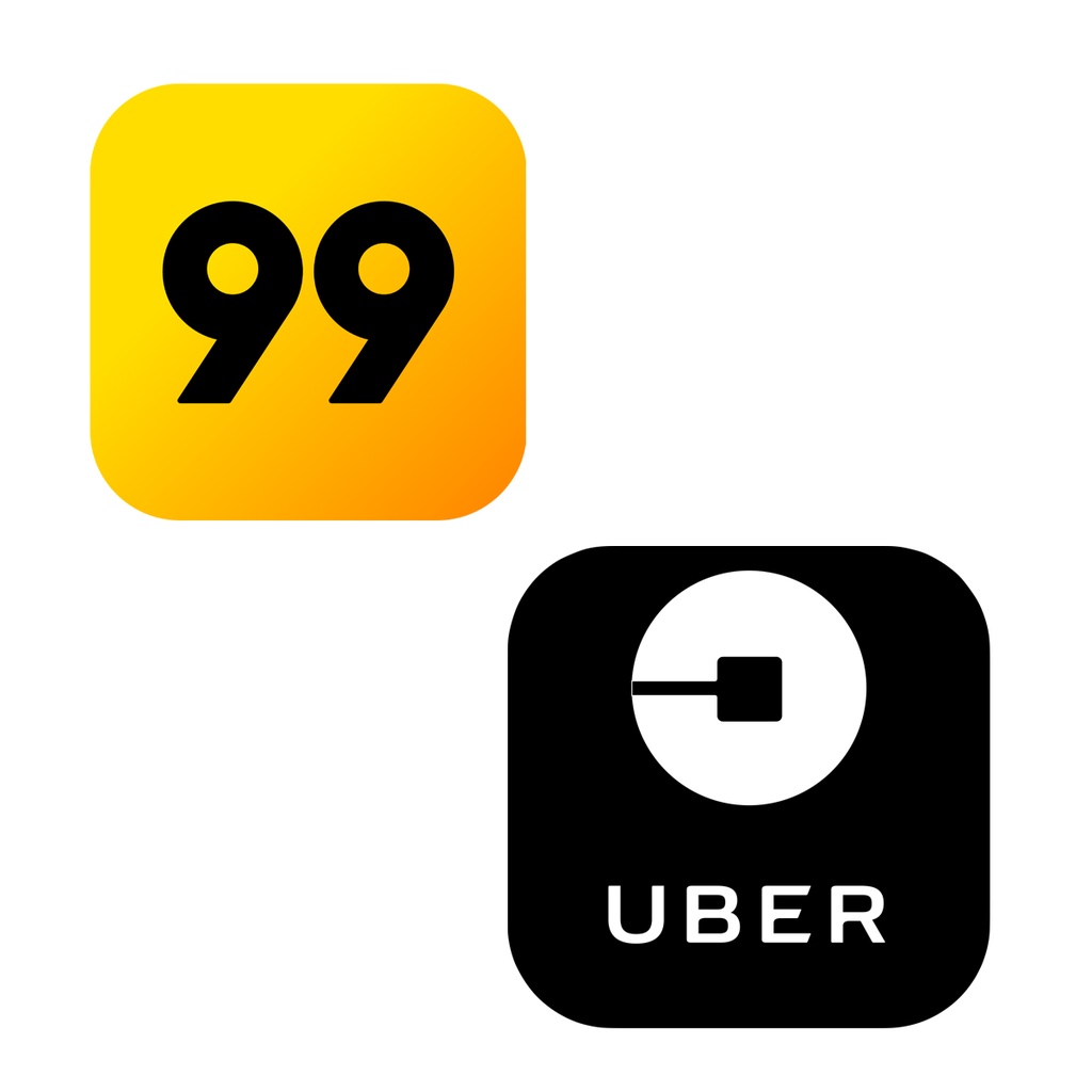 Kit 2 Adesivos 99 + Uber Para Colar Na Parte Interna do Carro | Shopee Brasil