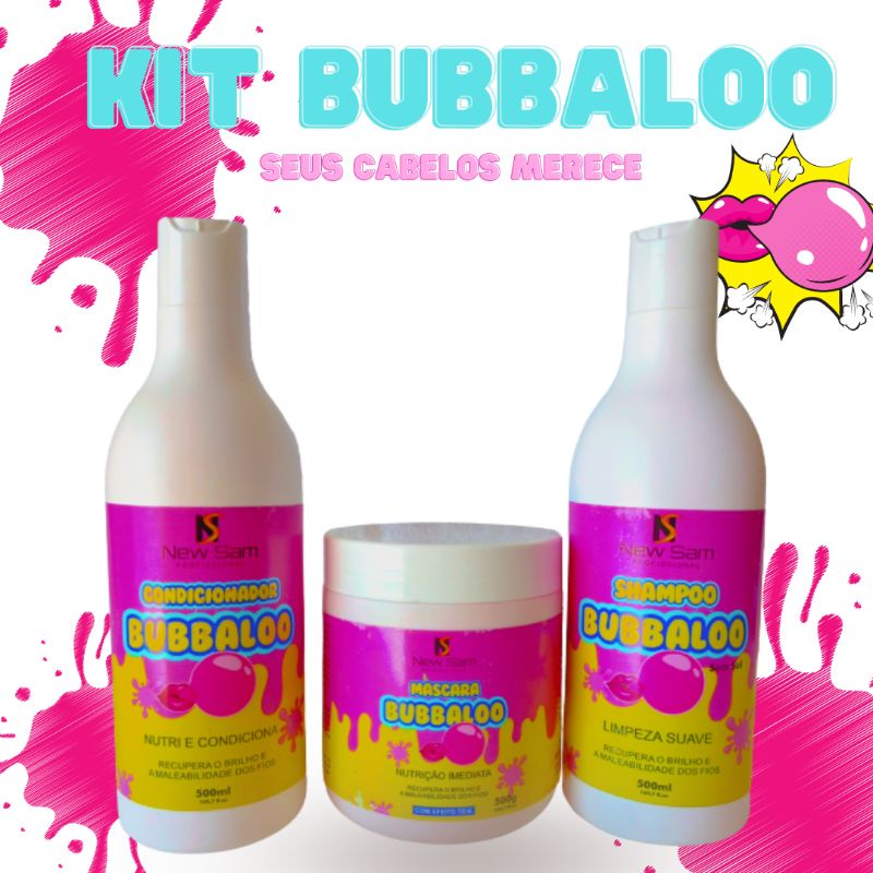 Kit Bubbaloo Tutti-fruti - Máscara+Shampoo+Condicionador 500Gr | Shopee ...