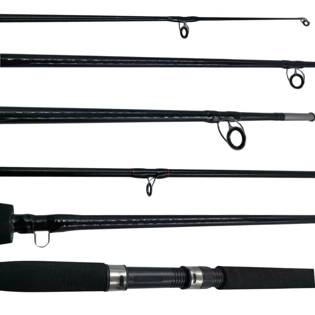 Vara de pesca Molinete 10-45lbs 2.1m Fibra de Vidro 2 partes Macica ...