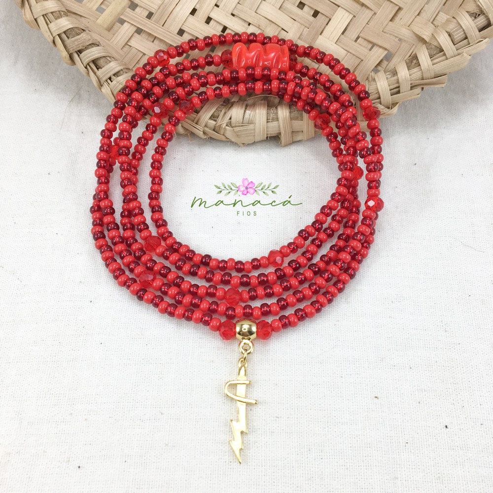 Guia de Iansã Fio de Contas Colar Proteção Umbanda Candomblé Miçanga ...