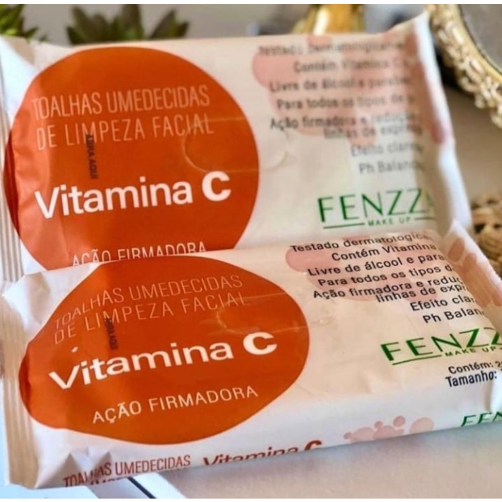 Toalha Umedecida De Limpeza Facial Com Vitamina C Fenzza Shopee Brasil