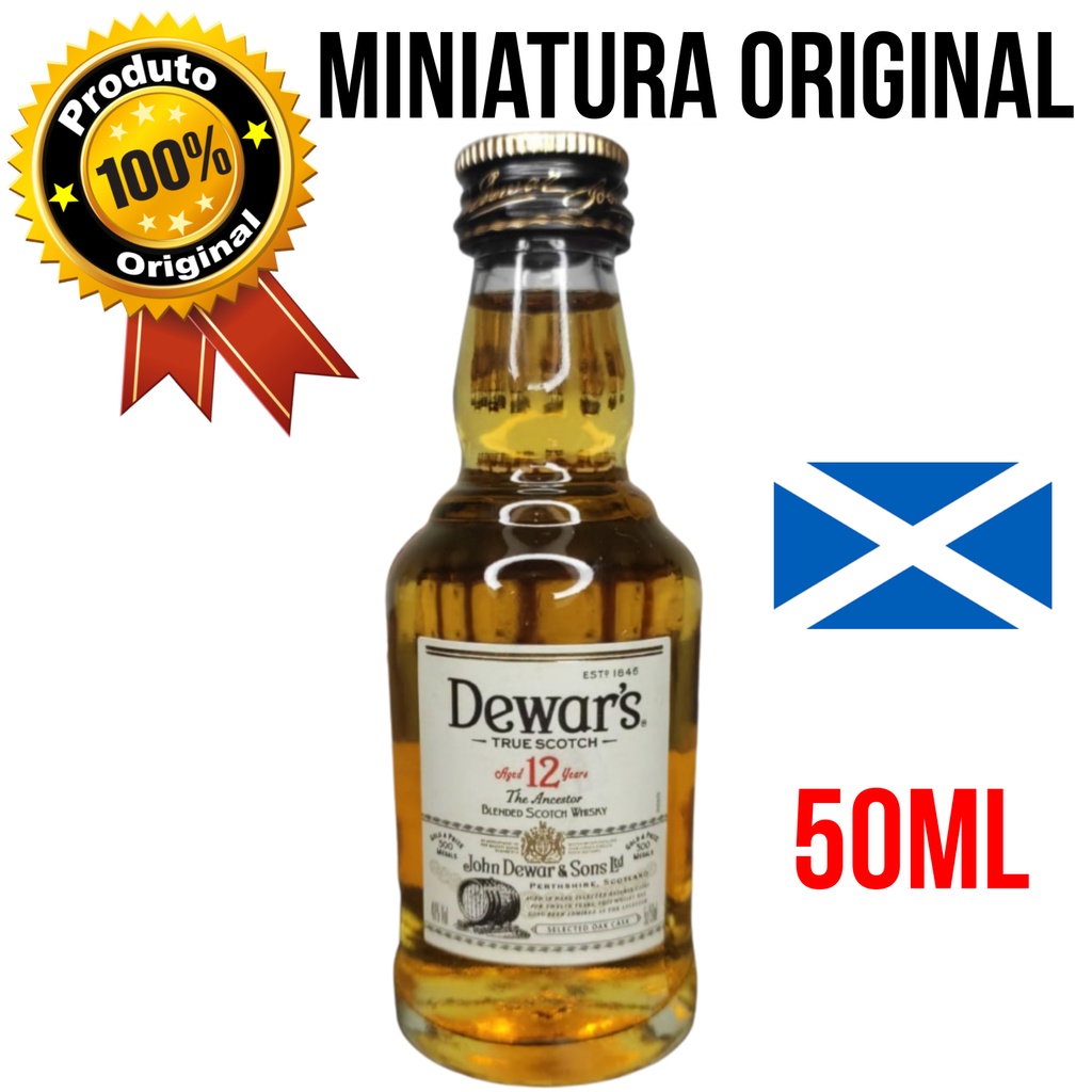 Mini Whisky Dewar`s 50ml 12 anos Original | Shopee Brasil