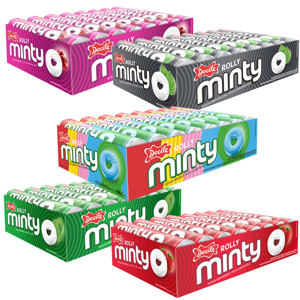 Pastilhas Rolly Minty Sabores C/16 unidades- (cada stick contém 18 ...