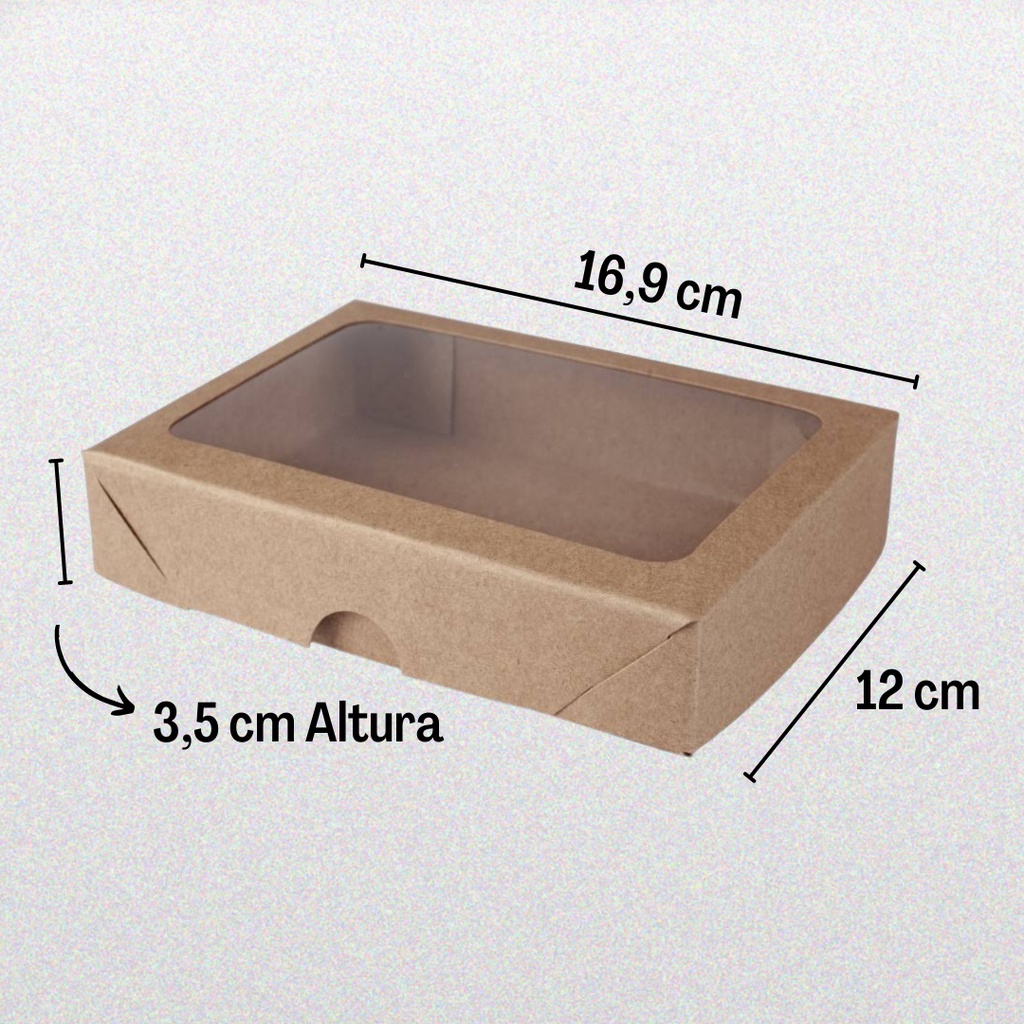 Caixa Kraft com Visor para Presente Lembrancinha Papelaria Atacado ...