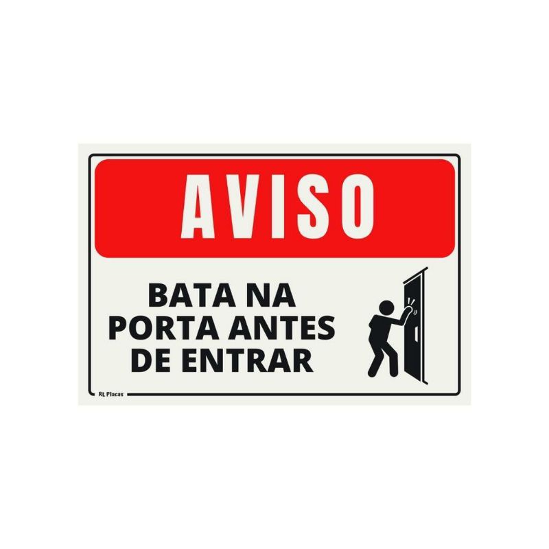 Placa decorativa - Aviso - Bata na porta antes de entrar | Shopee Brasil