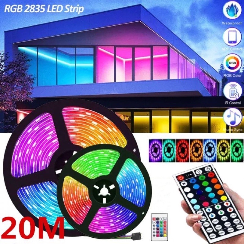 Fita Led Rgb Ultra 2/3/5/10/15/20 Metros 16 Cores Com Controle Rolo ...