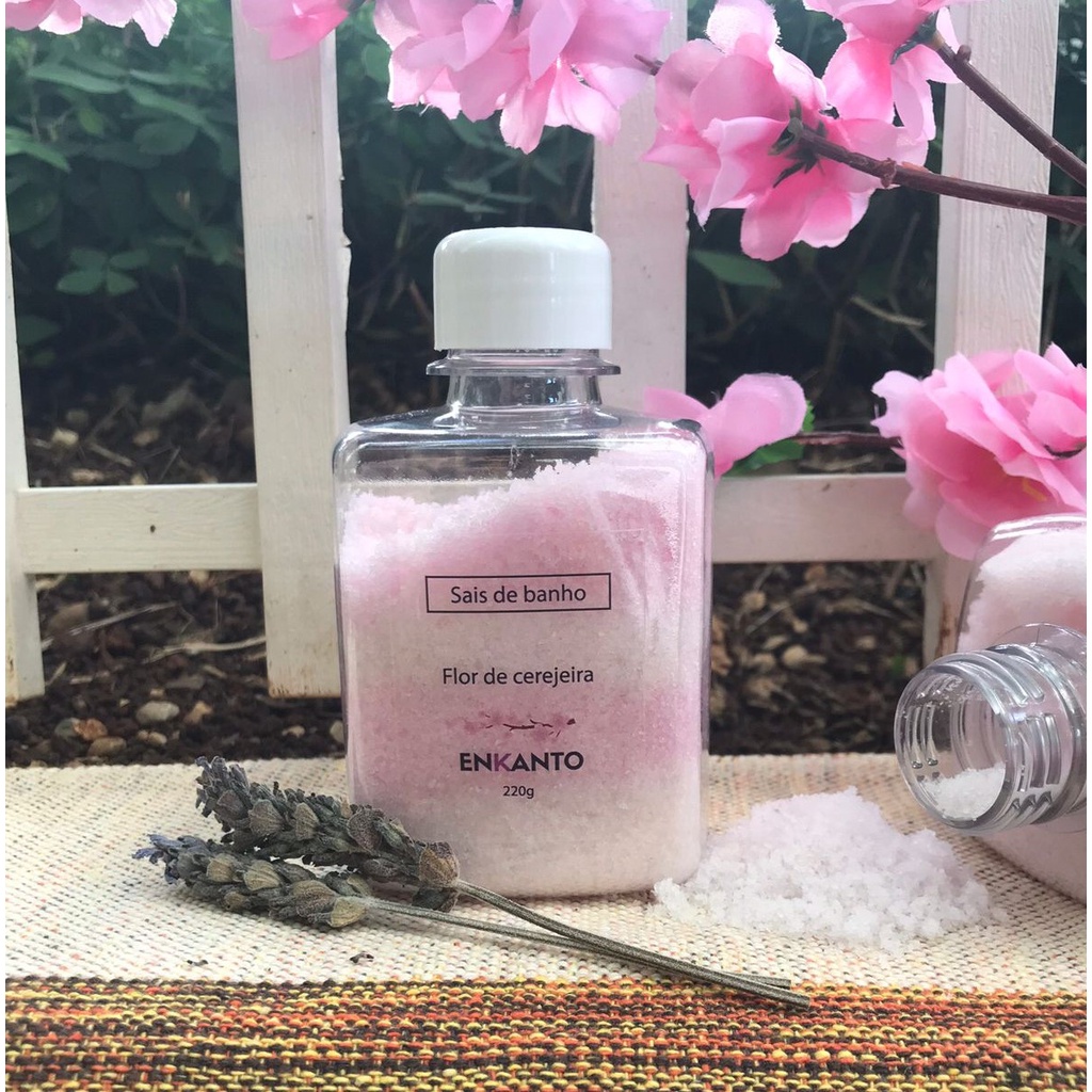 Sais de banho Flor de Cerejeira para chuveiro ou banheira 220g | Shopee Brasil