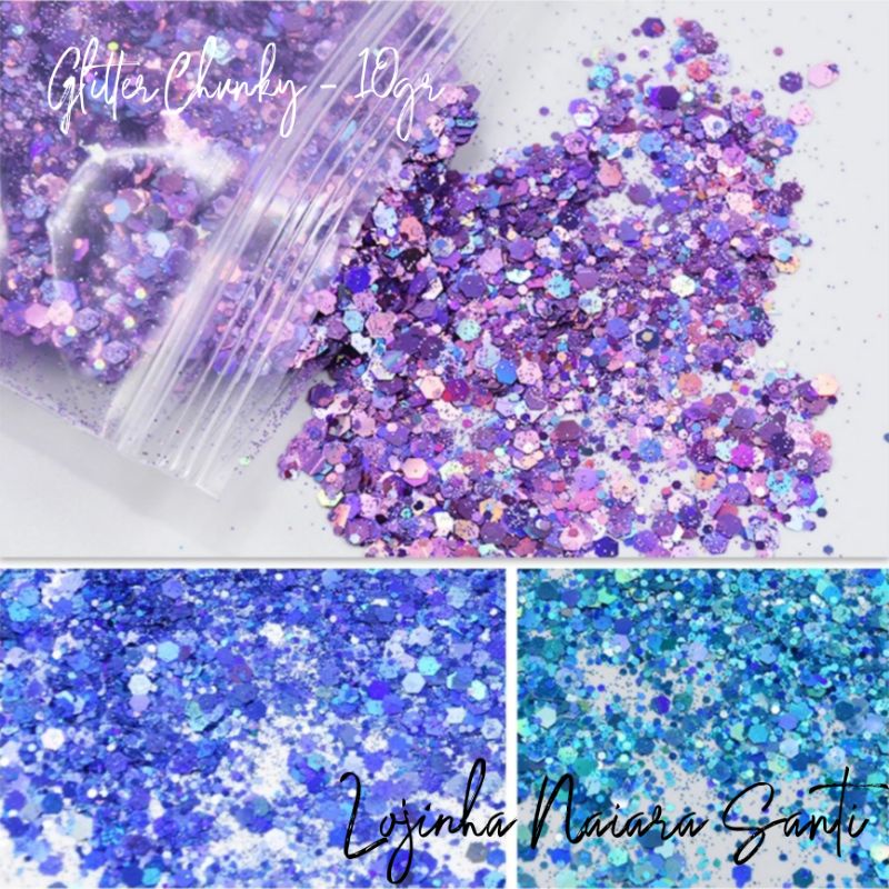 Gliter para artesanato | Glitter Holográfico | Glitter Flocado ...