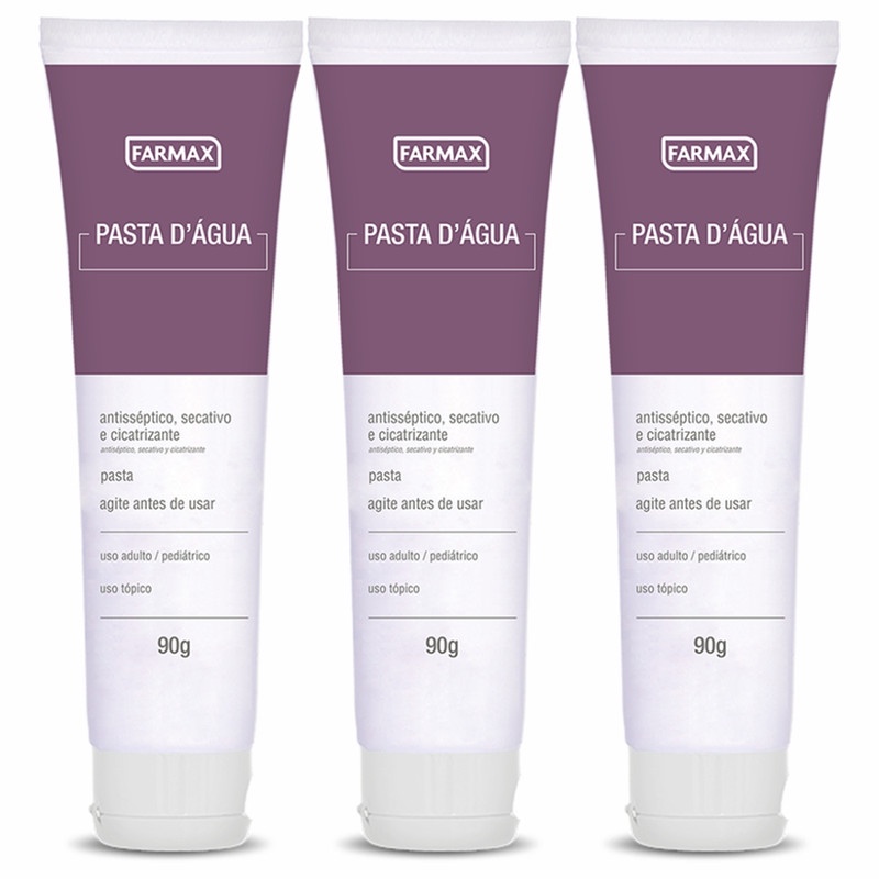 Kit 3 Pasta D'água Com Glicerina Farmax 90g | Shopee Brasil