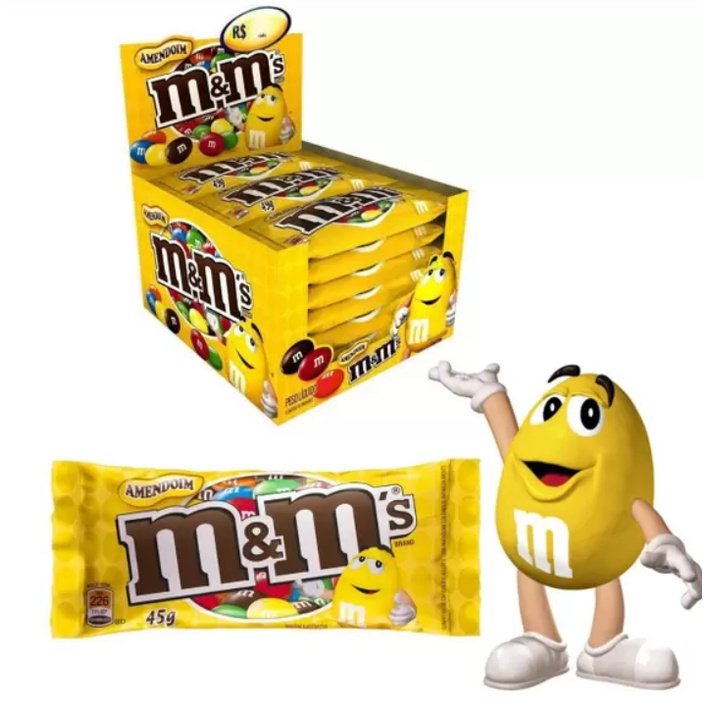 Display Confeito Chocolate M&Ms ao Leite 45g C/18 unids - Mars | Shopee ...