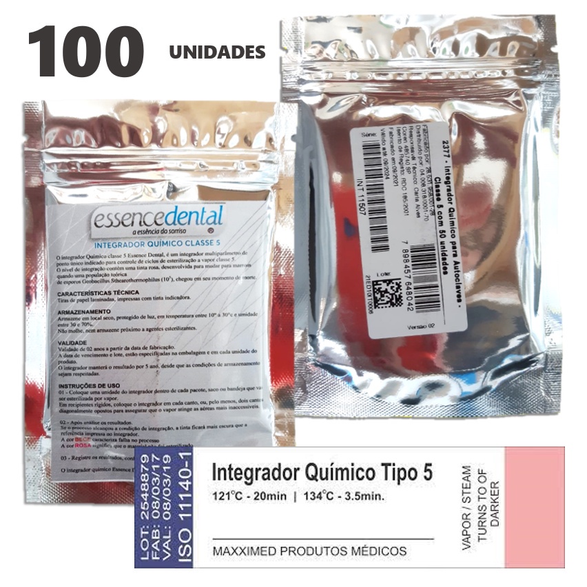 Integrador Químico Classe 5 Autoclave Essence Dental C/100 | Shopee Brasil