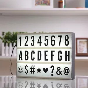 Quadro A5 A4 Led Luminaria Light Box Message Board 96 Letras | Shopee ...