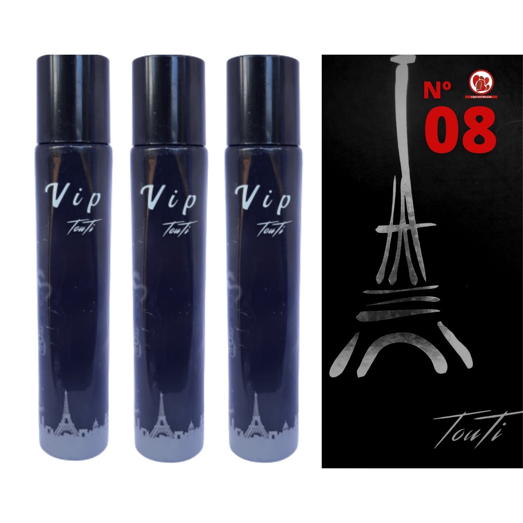 Perfume Vip Touti Nº08 com Alta Fixação Kit com 3 Perfumes | Shopee Brasil