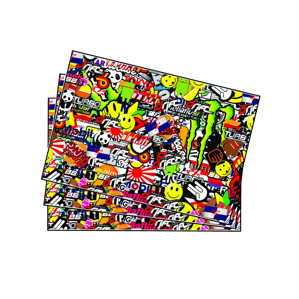 3 Adesivos Sticker Bomb Para Carro Moto Capacete Bike Para pequenos ...