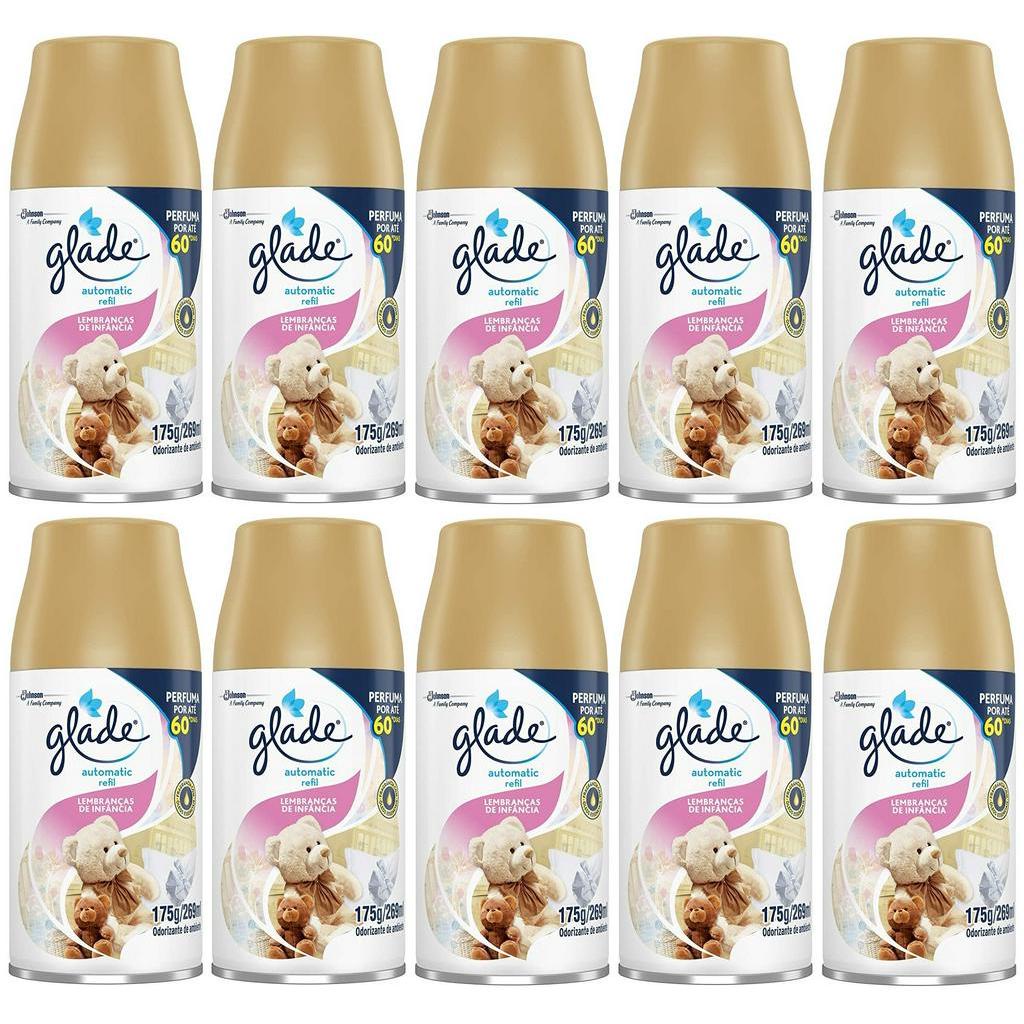 Kit 10 Refil Odorizador Glade Lembranças De Infância 269ml | Shopee Brasil