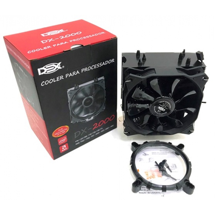 Cooler Universal Black Para Processador Intel/Amd Sem Led Dx-2000 Dex ...