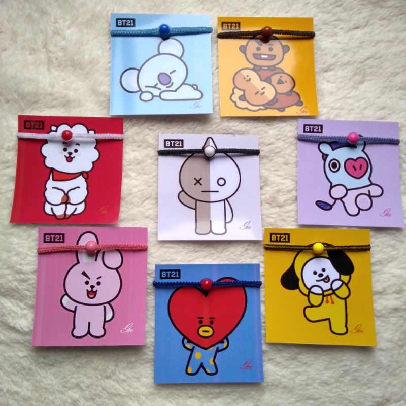Pulseira BT21 + 5 cards do BTS | Shopee Brasil