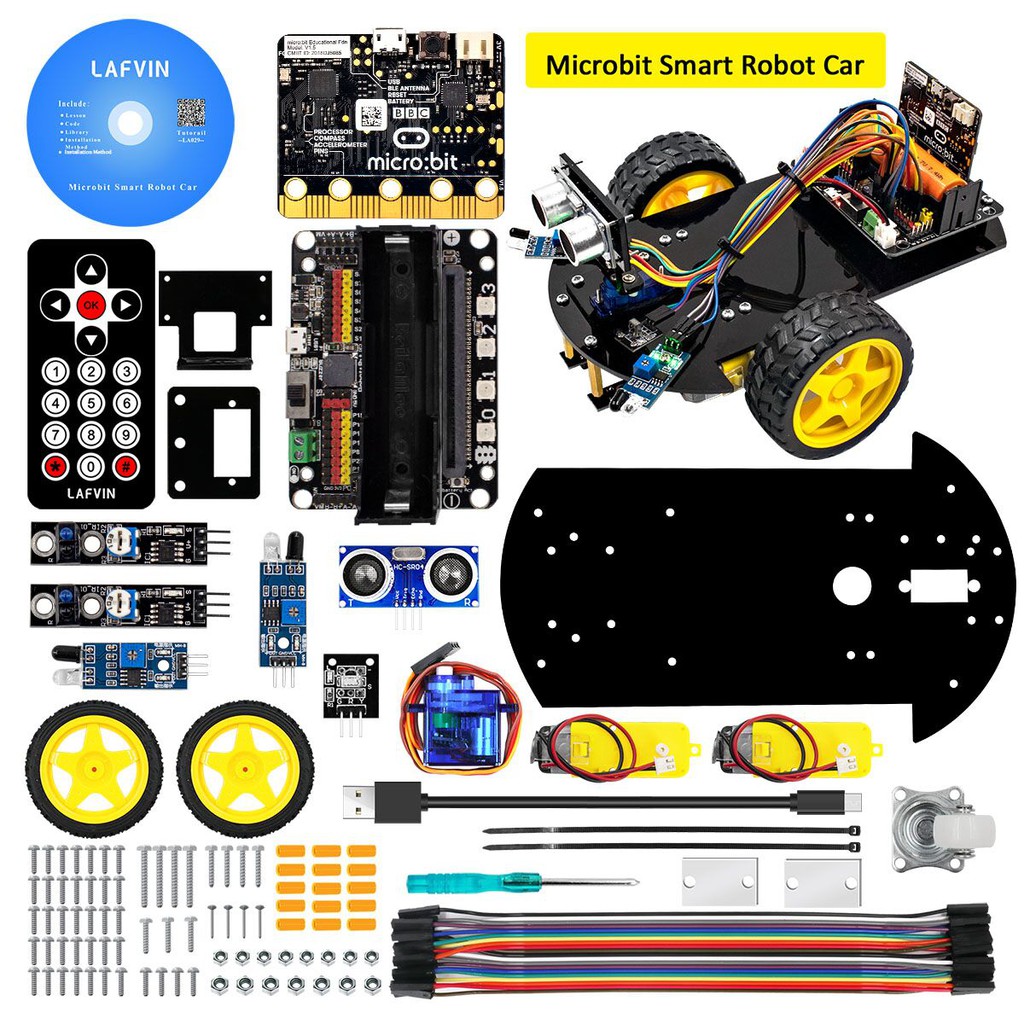 LAFVIN Smart Robot Car V2.0 Incluindo Placa Micro:bit Para Robô ...
