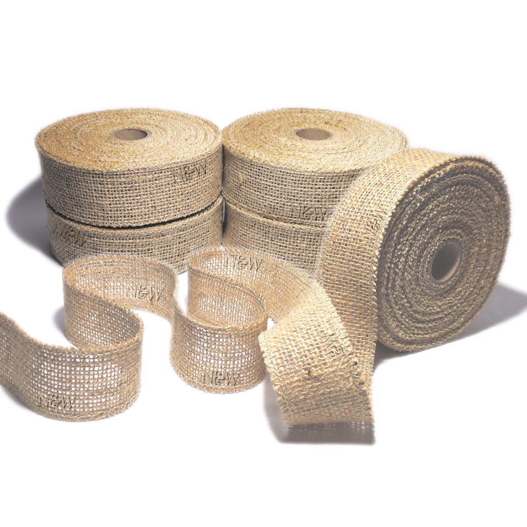 Kit 5 Rolos Fita Juta Cru Natural 4cm x 10m cada | Shopee Brasil