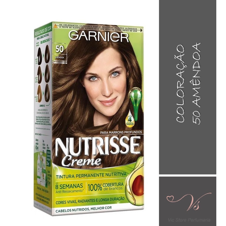 Coloração Nutrisse Garnier 50 Amêndoa | Shopee Brasil