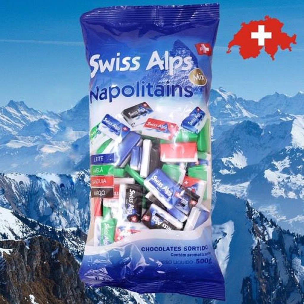 Chocolate Suíço Napolitano Swiss Alps Ao Leite 500g Sortidos | Shopee ...
