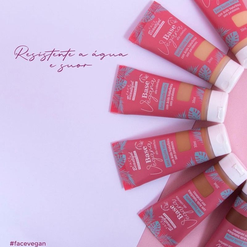 Base Líquida Vegana Matte Alta Cobertura Face Beautiful | Shopee Brasil