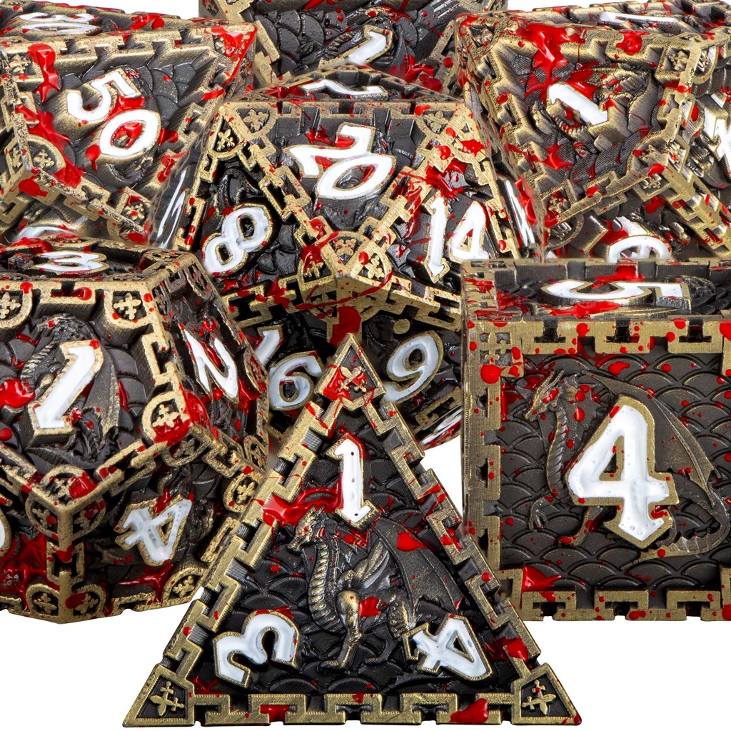 Conjunto De Metal DND Dice Dingeons E Dragões RPG Roll Playing Game 6 ...