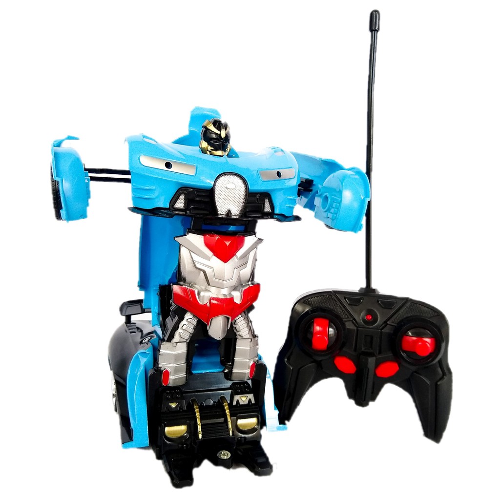 Carrinho Transformes Azul Vira Robô Controle Remoto | Shopee Brasil