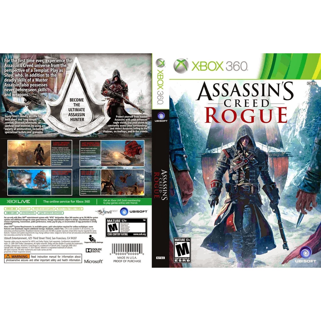 Assassins creed Rogue P/ Xbox 360(JTAG/LT/LTU/RGH) | Shopee Brasil