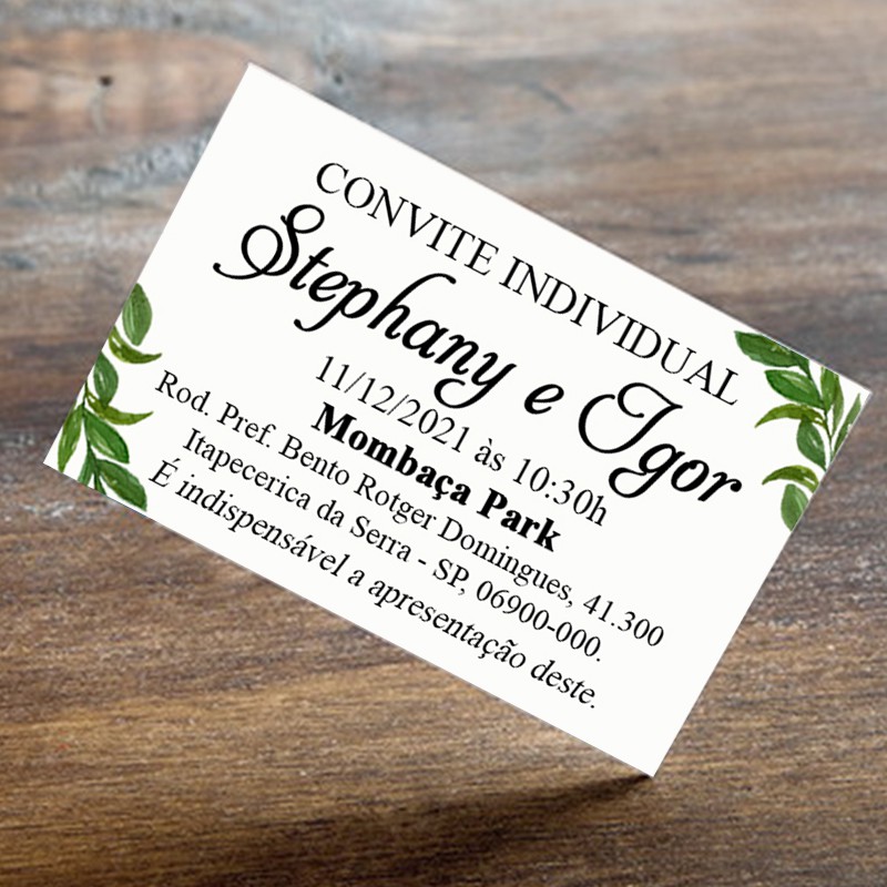 100 Convites Individuais 5x3cm Vários Modelos para escolha | Shopee Brasil