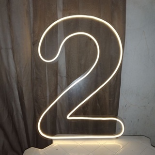 Número de led neon letreiro em acrílico 60cm com pés | Shopee Brasil