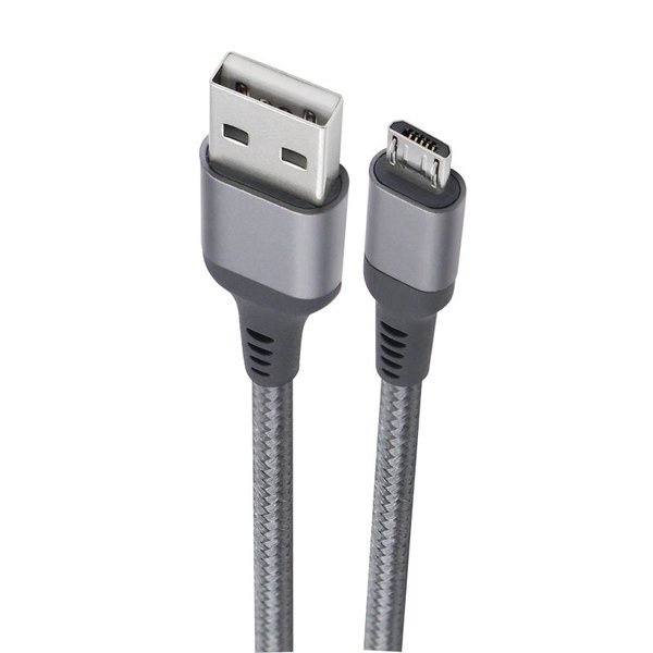Cabo Micro Usb 1m Nylon Cinza Geonav Essential Esmisg | Shopee Brasil