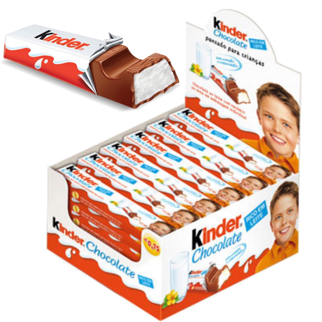 Chocolate Kinder Ao Leite Caixa C/24un Atacado - Ferrero | Shopee Brasil