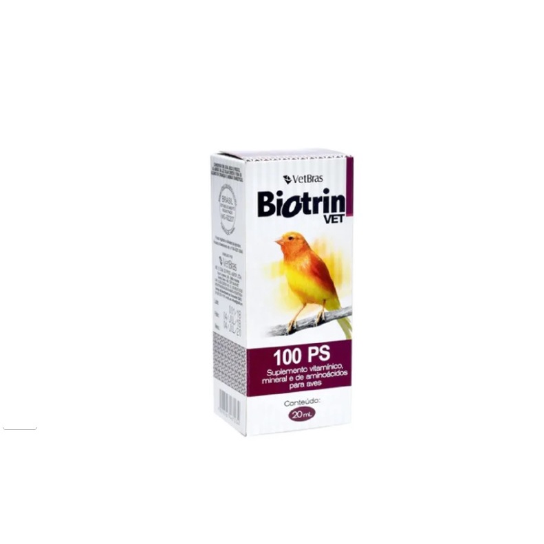 Biotrin Vet 100 Ps 20ml - Suplemento para Pássaros | Shopee Brasil