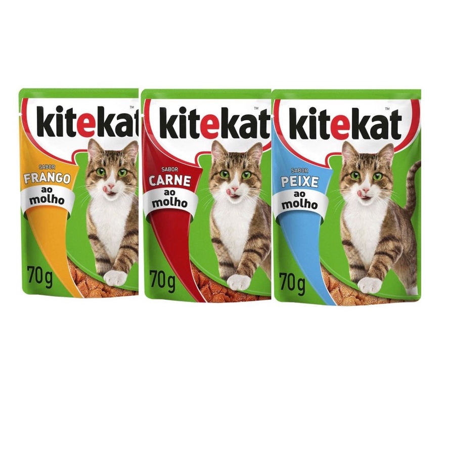 Sachê Kite Kat gatos Adulto Sabores 70g | Shopee Brasil