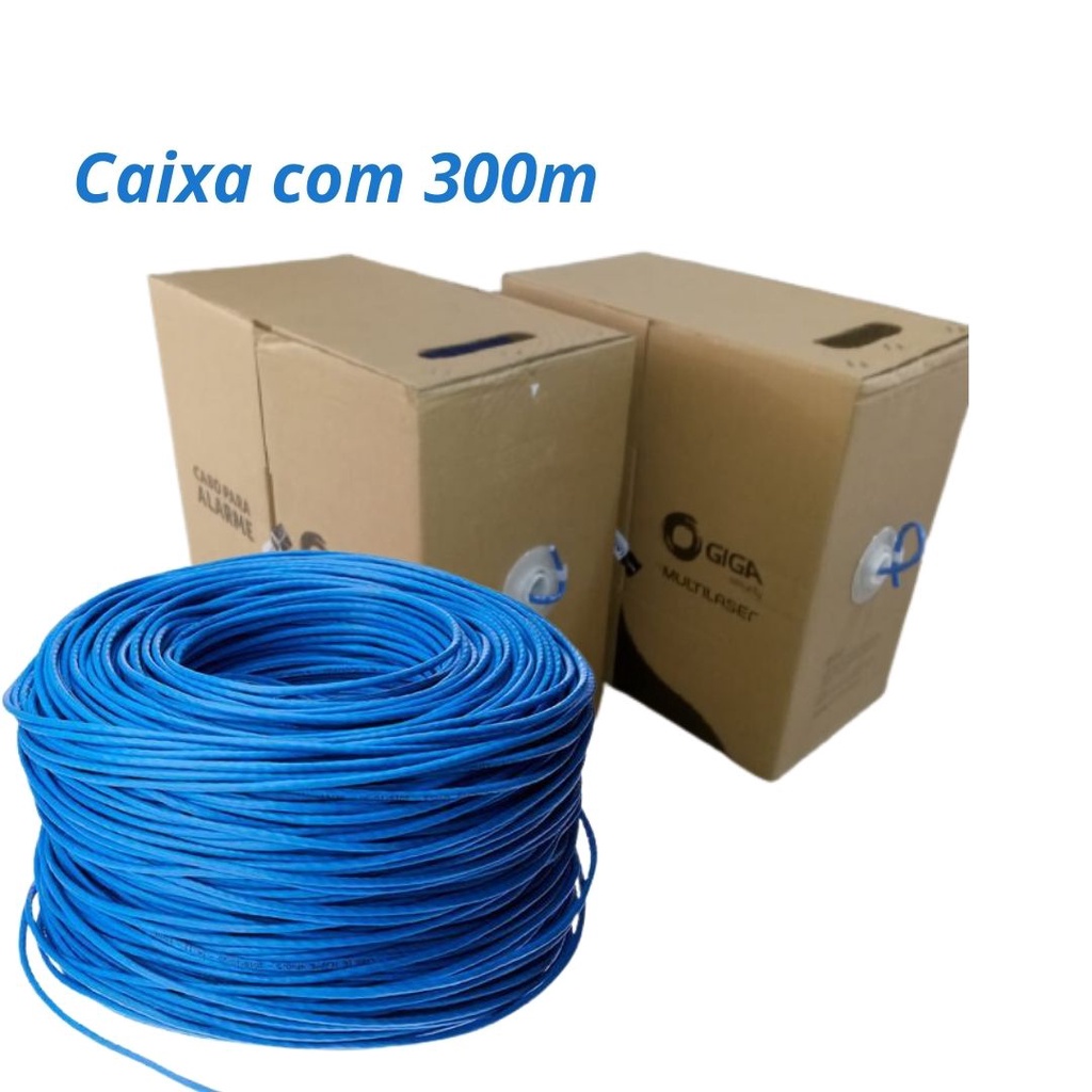 Caixa De Cabo Rede Cftv Multilaser Giga 4 Pares 300 Metros | Shopee Brasil