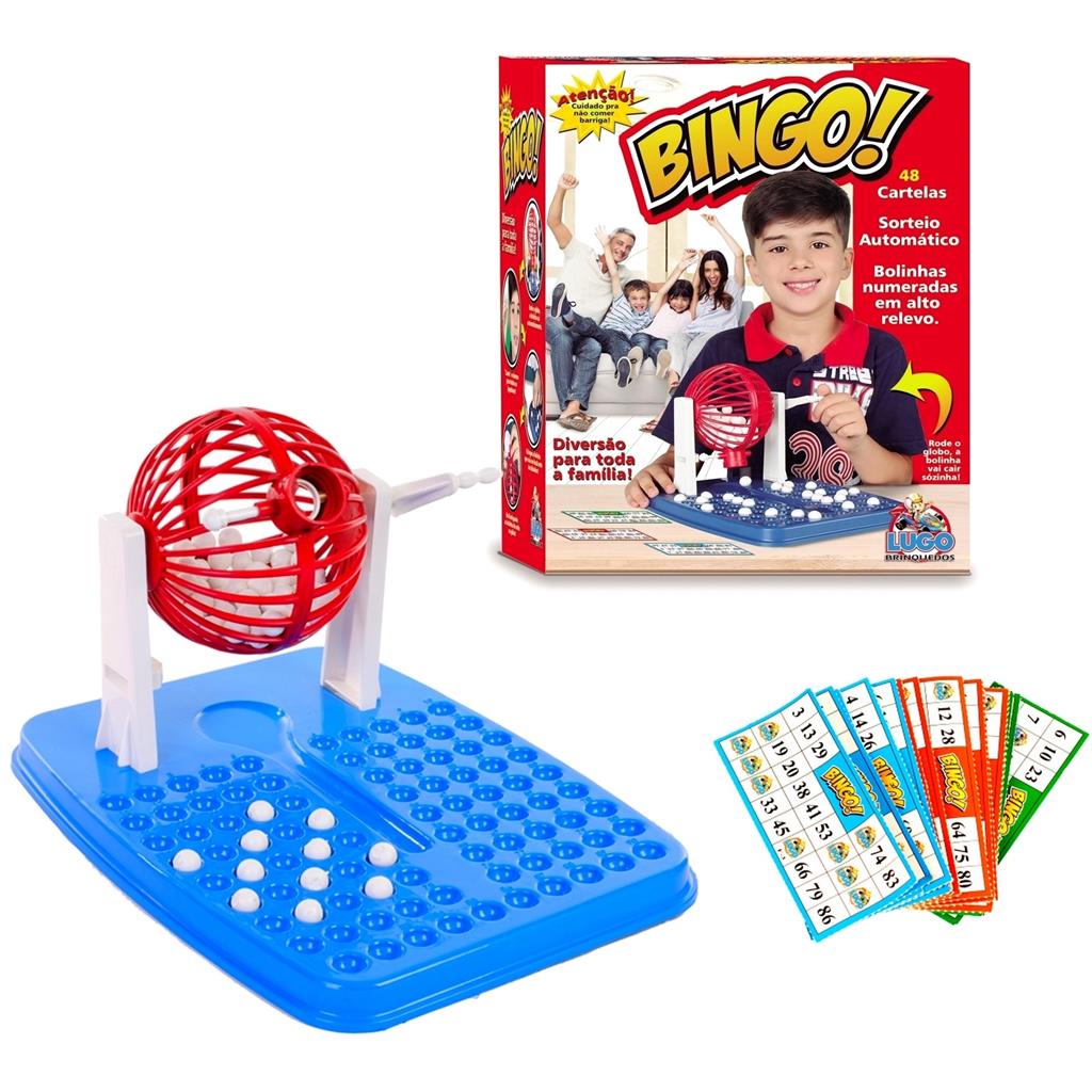 Jogo De Bingo Roleta 48 Cartelas 90 Bolinhas - Lugo Brinquedos | Shopee ...