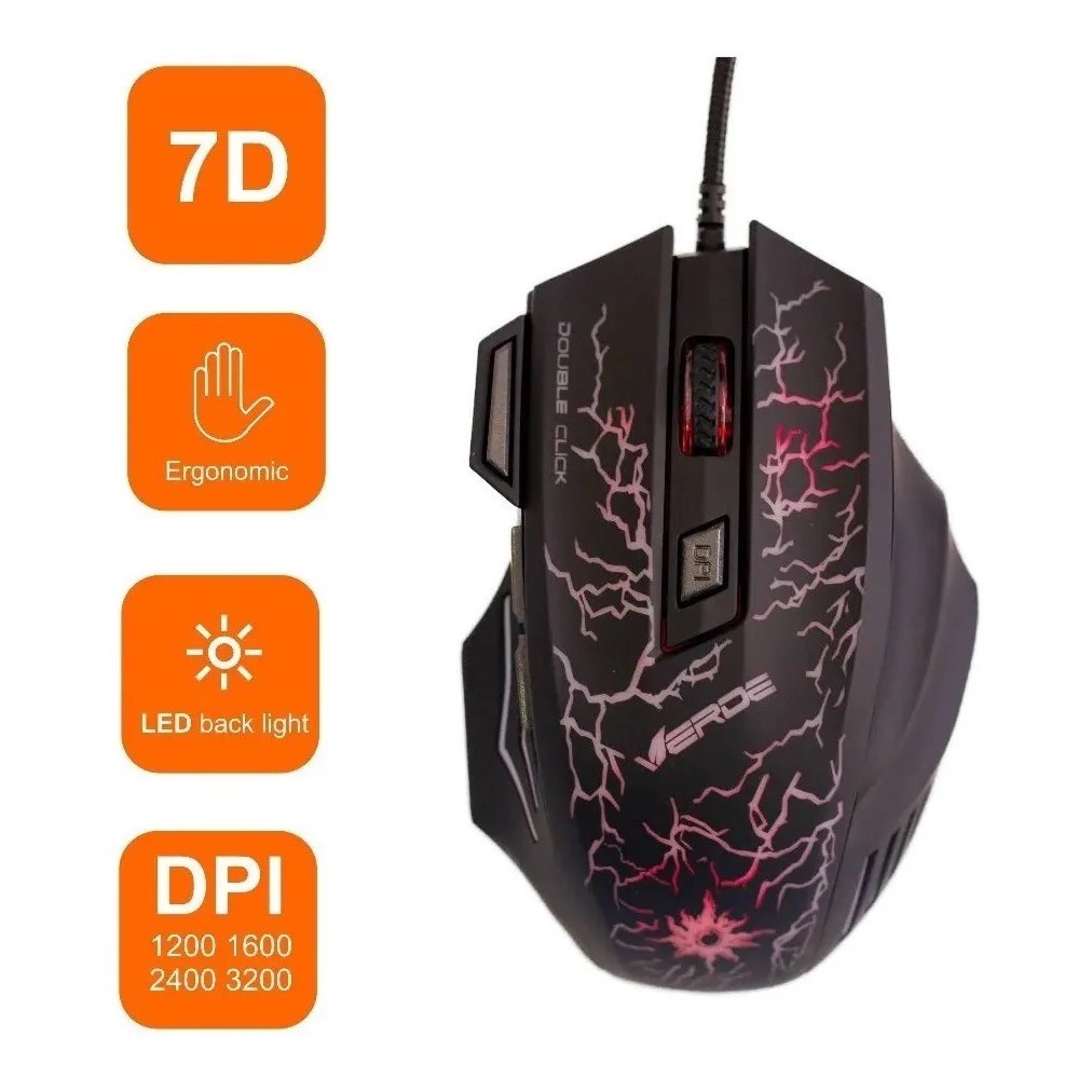 Mouse Gamer 7D-marca verde Com Iluminação Led | Shopee Brasil
