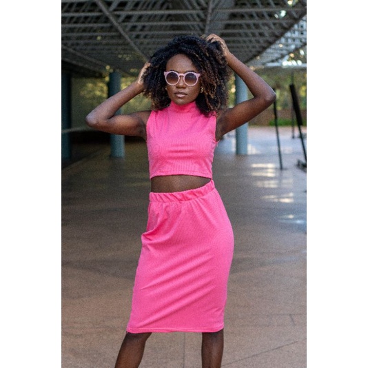 Conjunto Canelado Pink Shopee Brasil