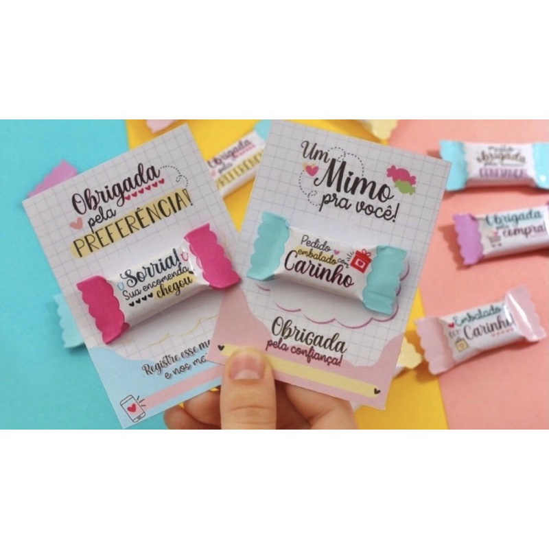 50 unidades de Cartão +balinhas/mimo/cliente | Shopee Brasil