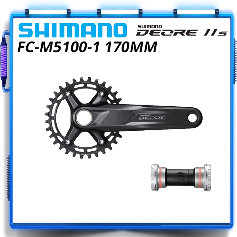 SHIMANO DEORE FC M5100 1x11 Velocidade MTB Crankset Q-Fator Elo De Corrente 170mm 175mm 32T 30T ...