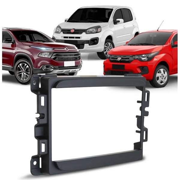 Moldura Painel DVD 2 Din Central Multimidia Fiat Toro Mobi Uno 16/19 Black Piano | Shopee Brasil