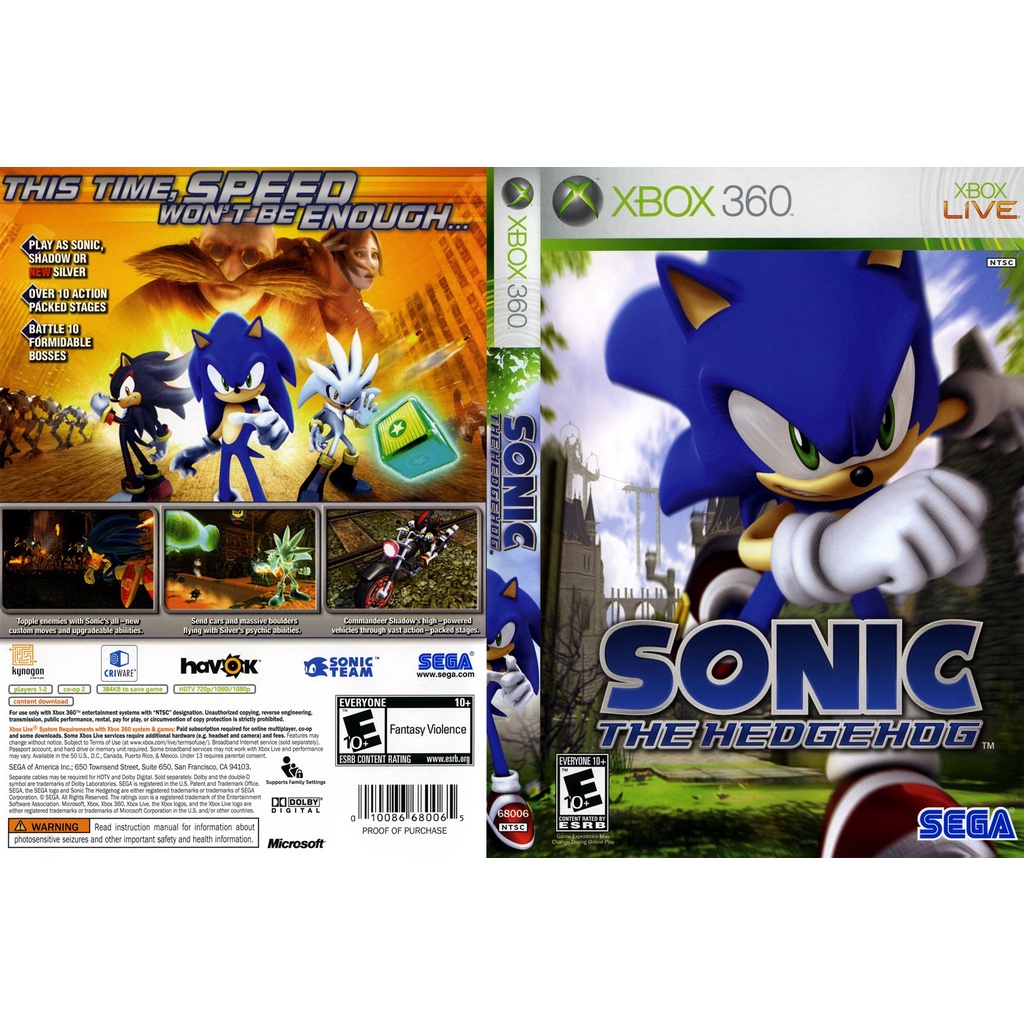 Sonic the Hedgehog [ Xbox 360 LT 3..0 ou RGH 3.0 ] | Shopee Brasil