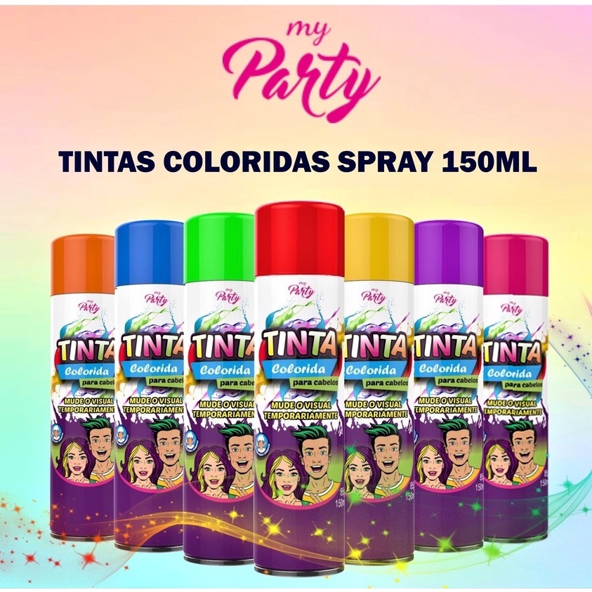 Tinta Spray Temporária Cabelo MyParty | Shopee Brasil