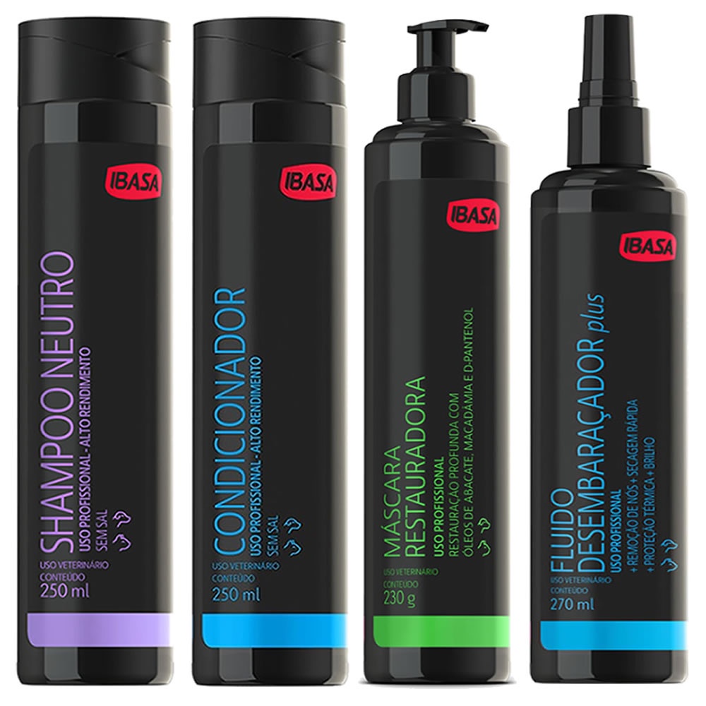 Kit Ibasa Neutro + Cond. + Restauradora + Desembaracador | Shopee Brasil