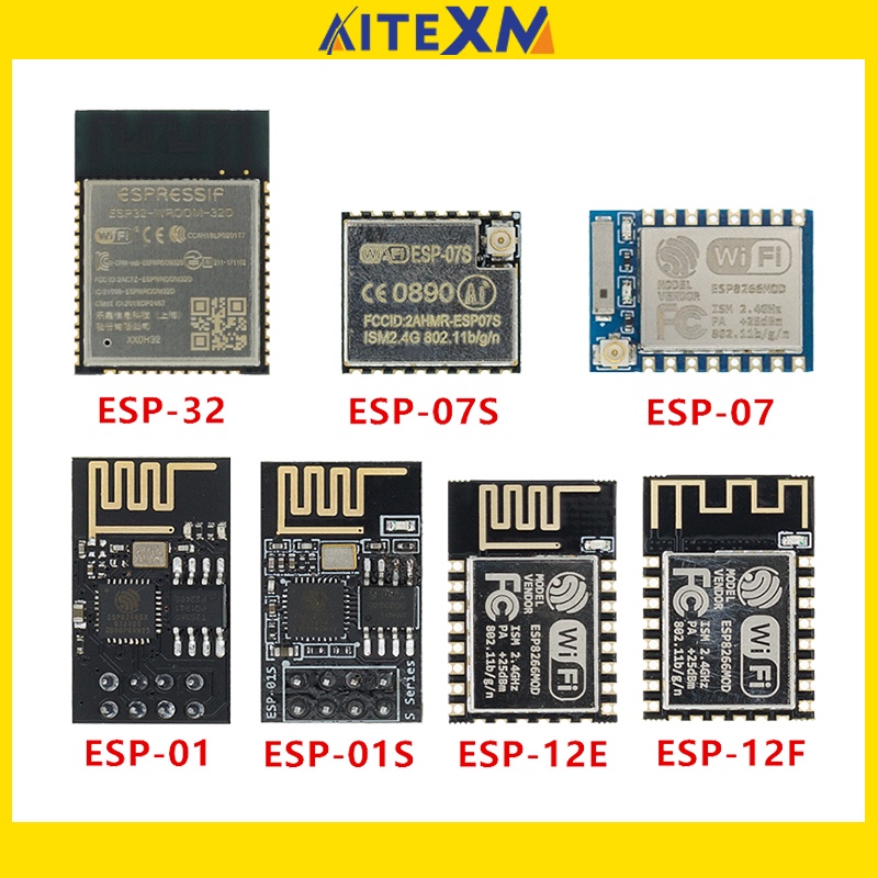 ESP8266 ESP-01 01S-07 07S-12 12E 12F-32 Módulo Sem Fio WIFI serial Transceptor 2.4 | Shopee Brasil