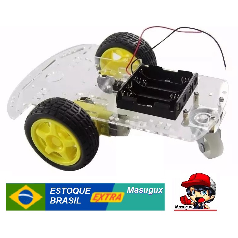 Kit Chassi 2WD Rodas Carro Robô Smart Car Projeto compativel com ...